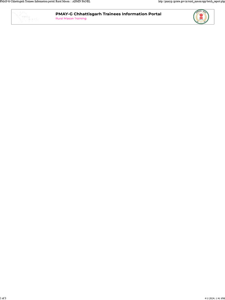 Chhattisgarh PMAY-G Trainee Reports | PDF