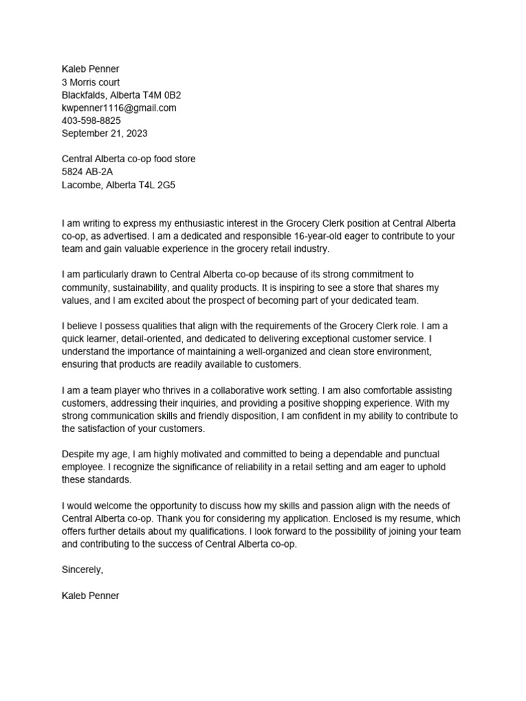Cover Letter Coop | PDF | Business | Self-Improvement