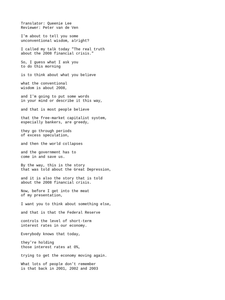 Unveiling the 2008 Crisis Truth | PDF | Troubled Asset Relief Program ...