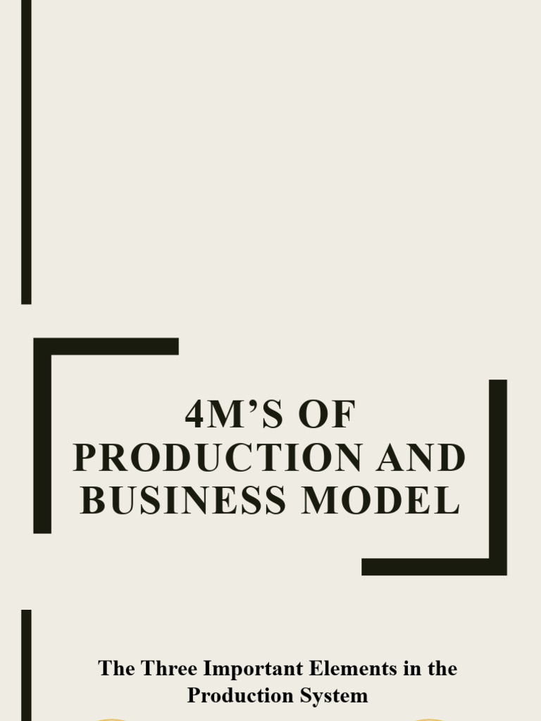 Q2 M6 4M'S of Production and Business Model.1 | PDF | Human Resources ...