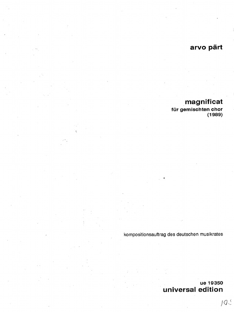Arvo Part Magnificat | PDF