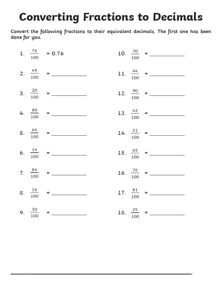 Practice Converting Fractions To Decimals | PDF | Decimal | Numbers