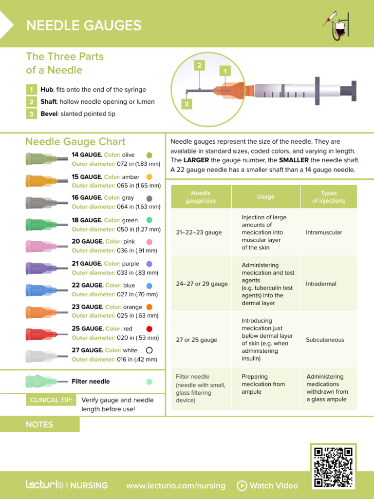 Nursing CS Needle-Gauges 03 | PDF | Injection (Medicine) | Medical ...