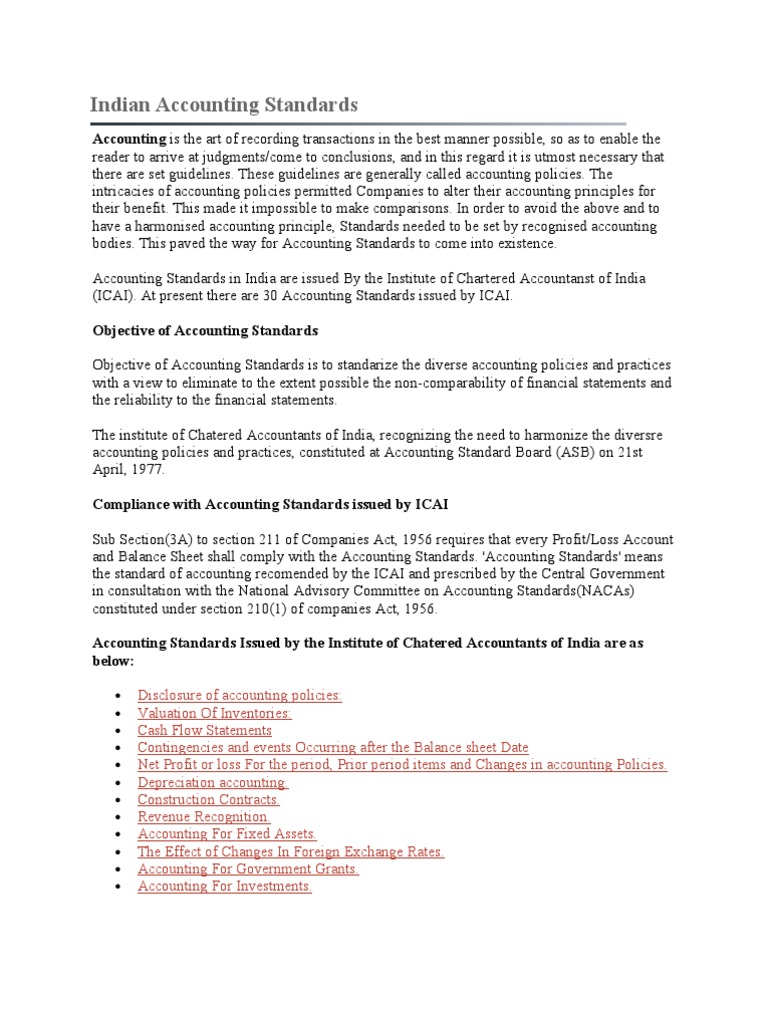 Indian Accounting Standards | PDF