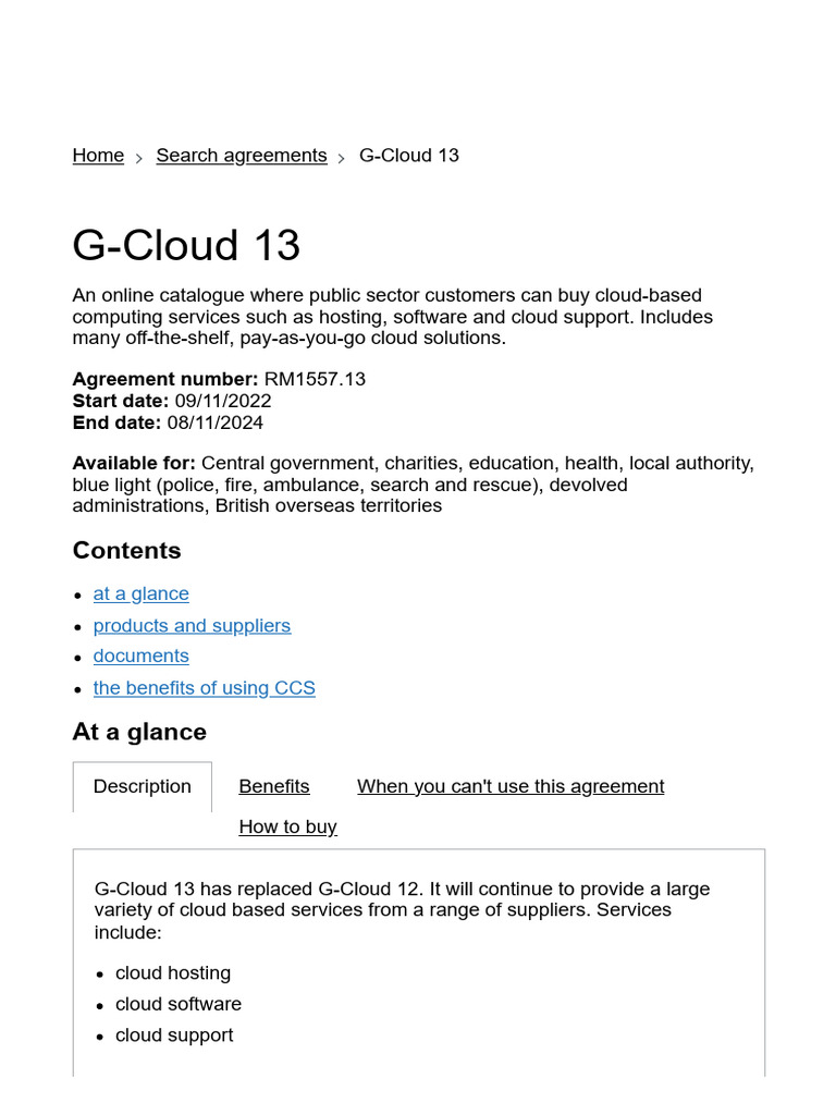 G-Cloud 13 - CCS | PDF | Cloud Computing | Computer Science