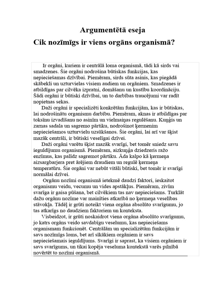 Argumentētā Eseja | PDF