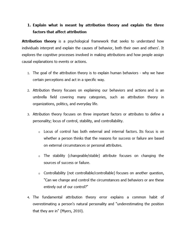 ATTRIBUTION | PDF | Perception | Bias