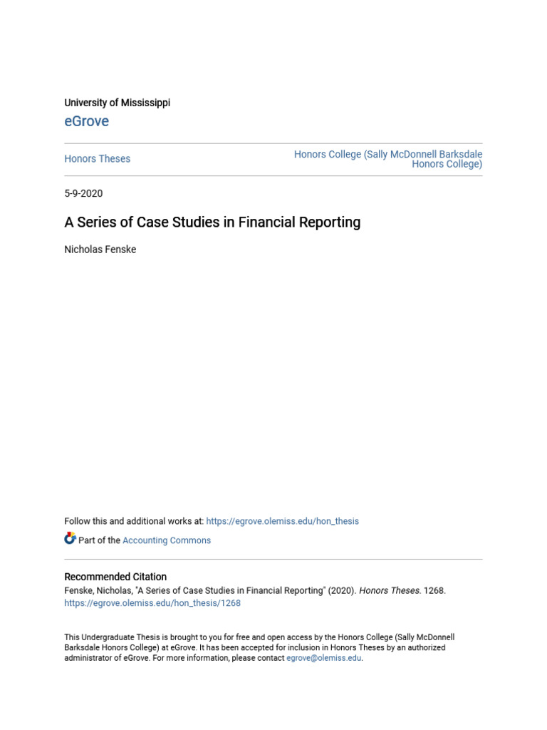 Case Studies in Financial Reporting | PDF | Equity (Finance) | Expense