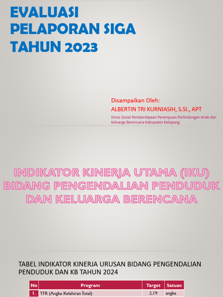 Evaluasi Kinerja KB Ketapang 2023 | PDF