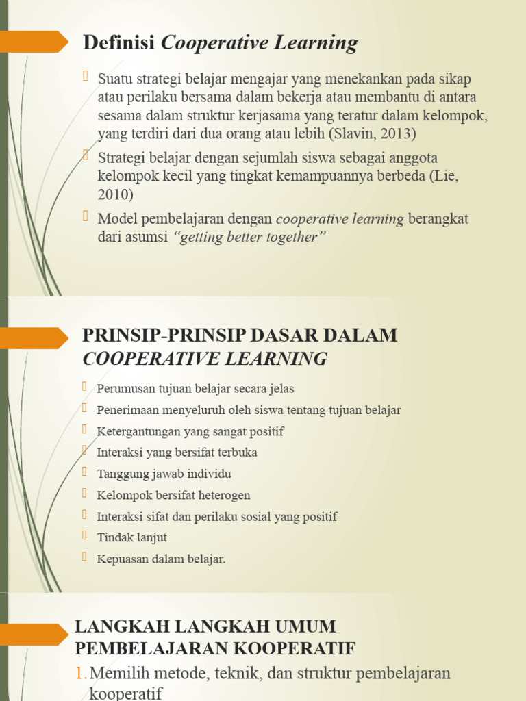 Cooperative Learning: Strategi dan Metode | PDF