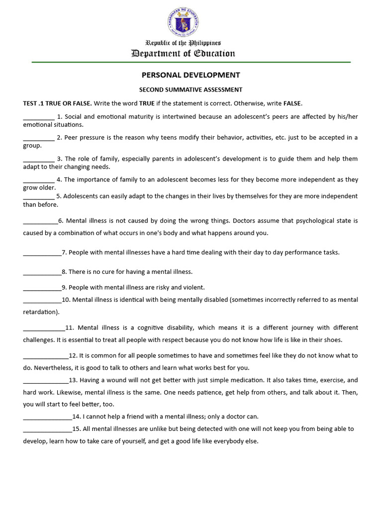 Adolescent Development Assessment Guide | PDF | Adolescence | Mental ...