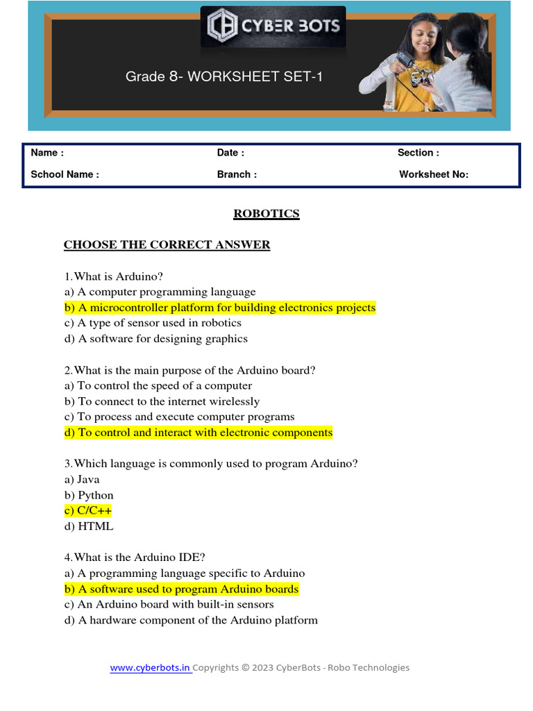 Set-1g8 Answer | Download Free PDF | Arduino | Virtual Reality