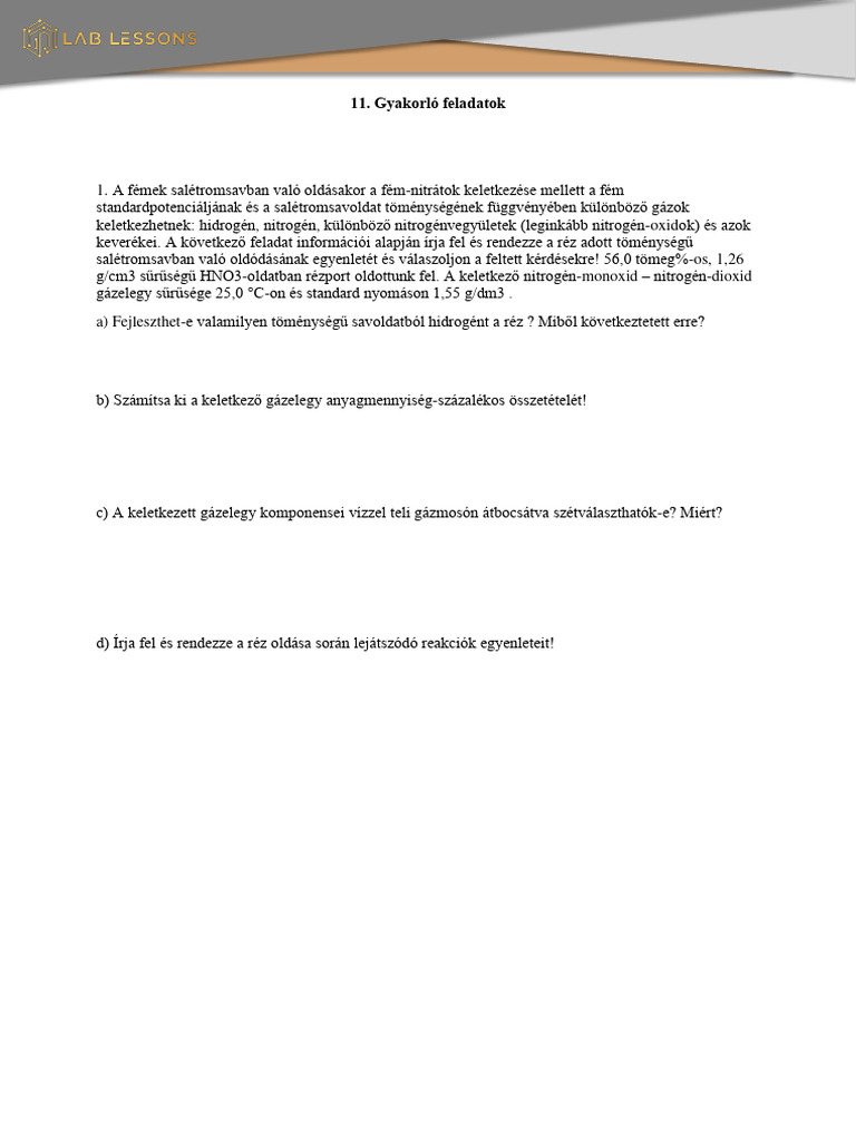 Gyakorló Feladatok | PDF