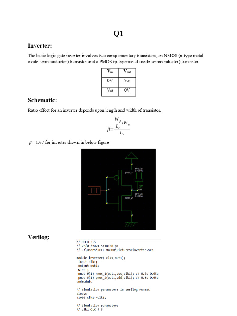 Inverter | PDF | Mosfet | Logic Gate