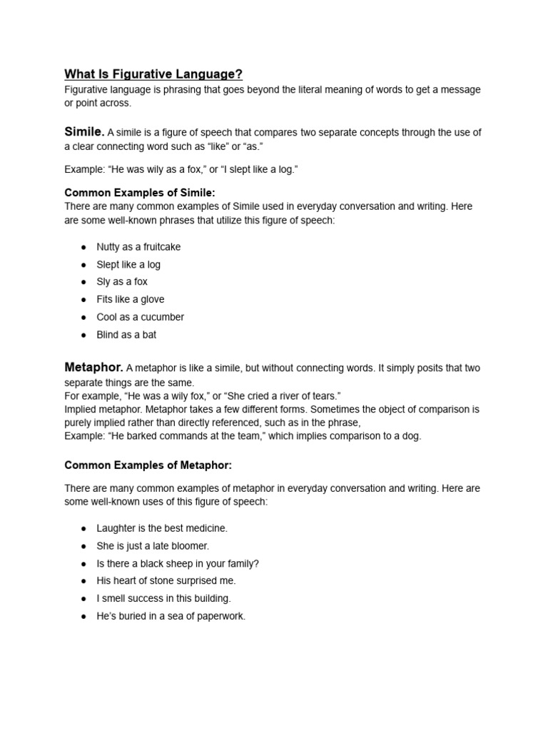 What Is Figurative Language | PDF | Metaphor