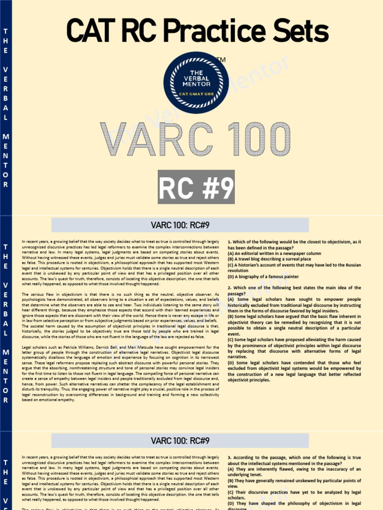 CAT RC Practice #9 | PDF | Experience | Discourse