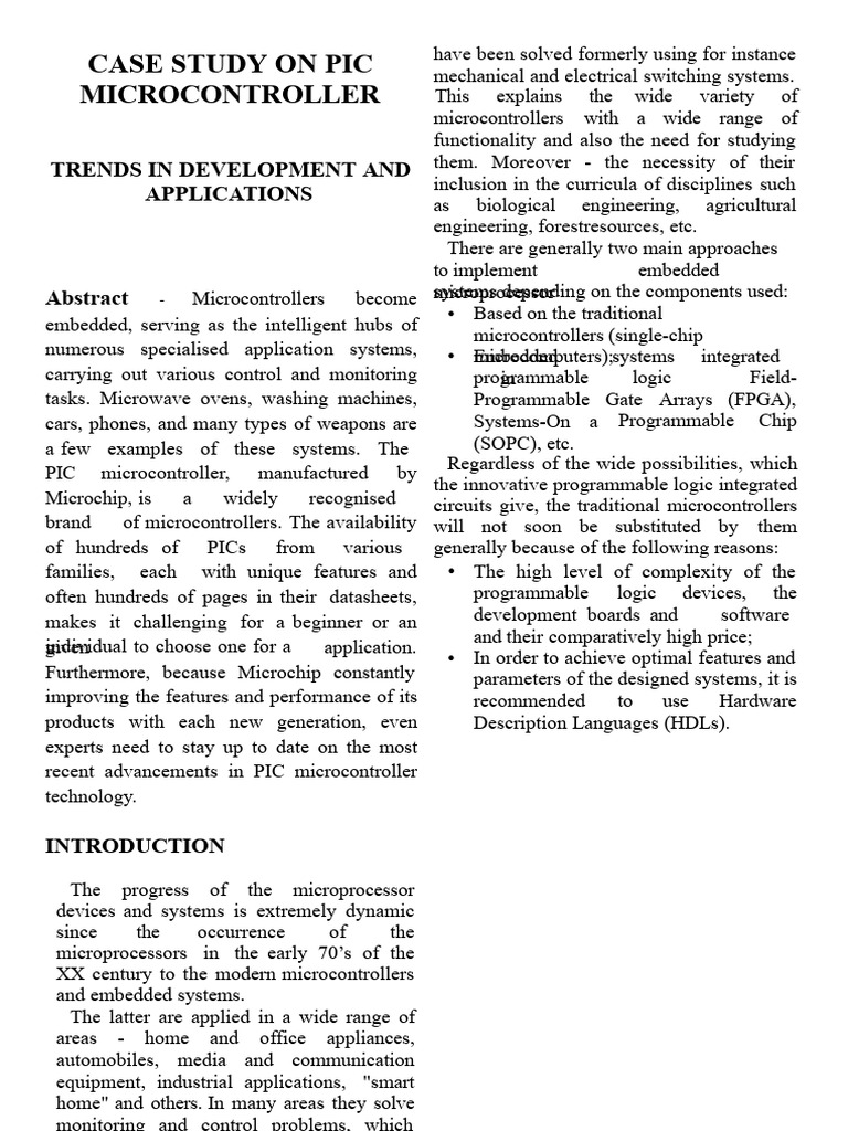 CASE STUDY Sahana | Download Free PDF | Embedded System | Microcontroller