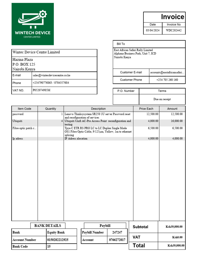 WDC202442 | PDF | Invoice | Computing