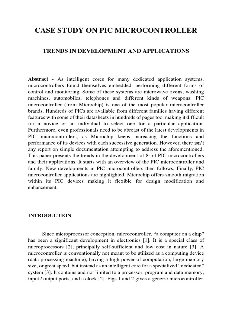 Case Study On Pic Microcontroller | PDF | Microcontroller | Digital ...
