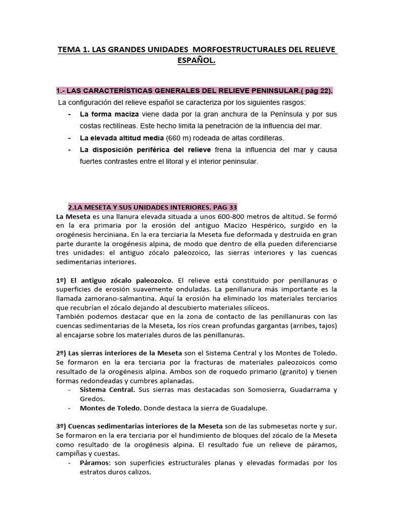 Ana Izquierdo Sotomayor - TEMA 1 | PDF | Divisiones Fisiográficas | Topografía