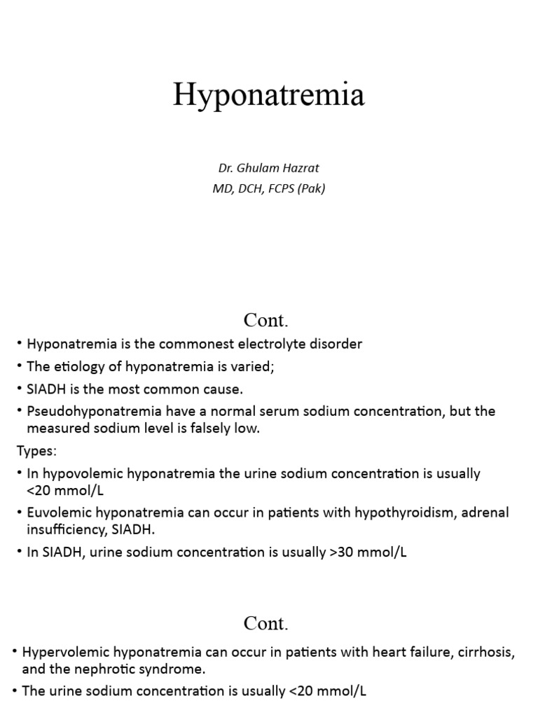 Hyponatremia | PDF | Medicine | Causes Of Death