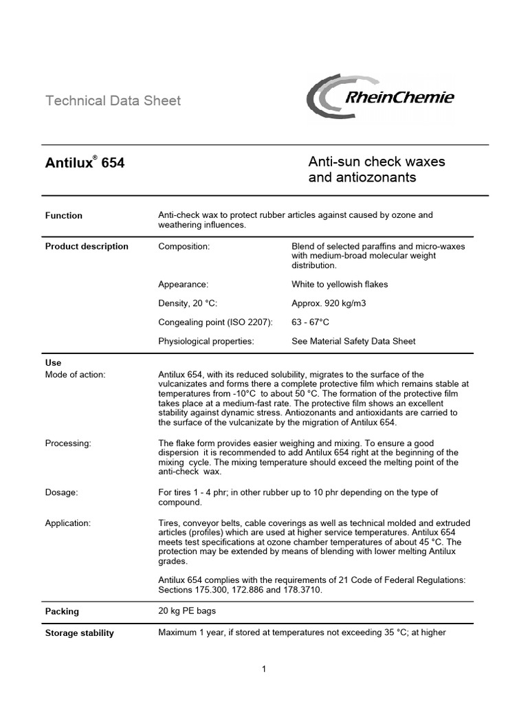TDS Antilux - 654 | PDF