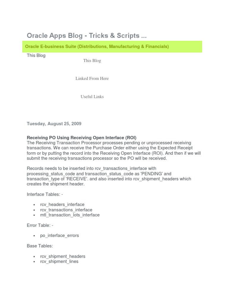 Receiving Transaction | PDF | Software | Computing