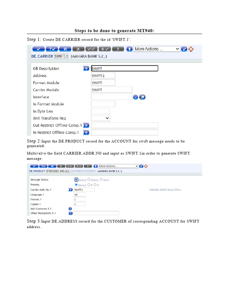 Steps To Be Done T Generate MT940 | PDF | Business | Finance & Money ...