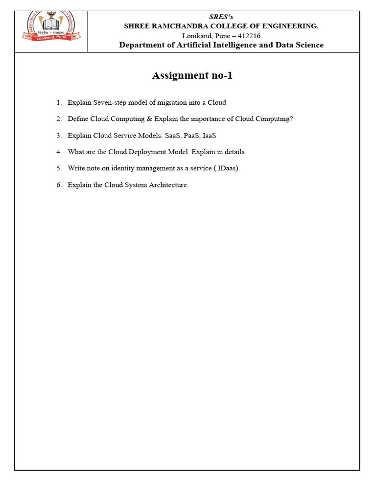 10.list of Assignment Topics | PDF | Cloud Computing | Virtualization