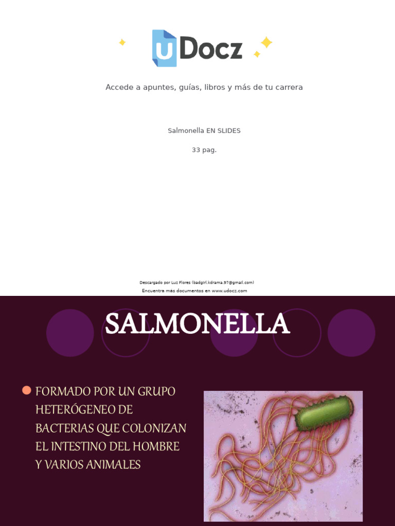 Bacteria Salmonella | Descargar gratis PDF | Salmonela | Ciencias de la Salud