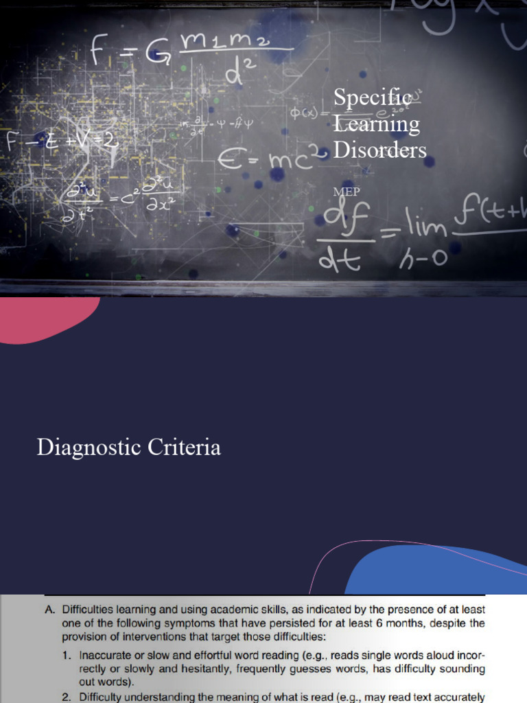 Specific Learning Disorders | Download Free PDF | Dyslexia | Learning Disability