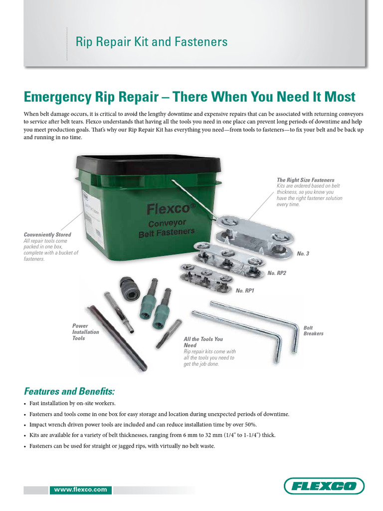 FLexco Repair Kit | PDF | Screw | Belt (Mechanical)