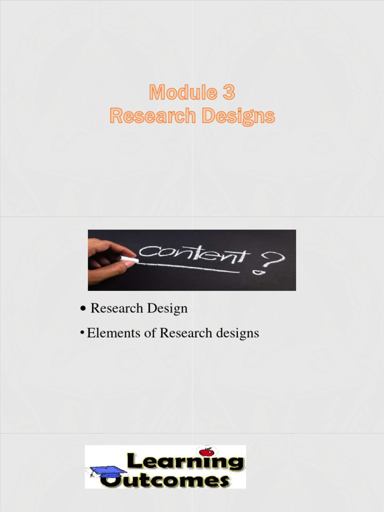 Module 3 - Research Designs | PDF | Quantitative Research | Statistics