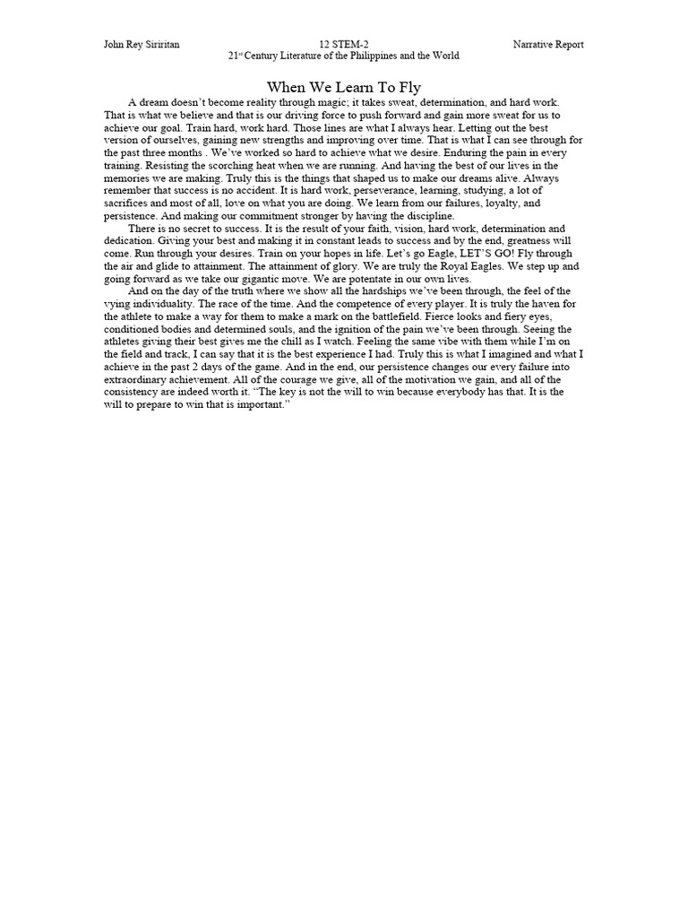 When We Learn To Fly | PDF | Courage | Psychology