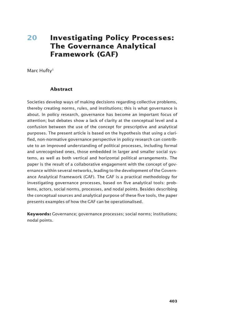 Governance Analytical Framework Explained | PDF | Governance ...