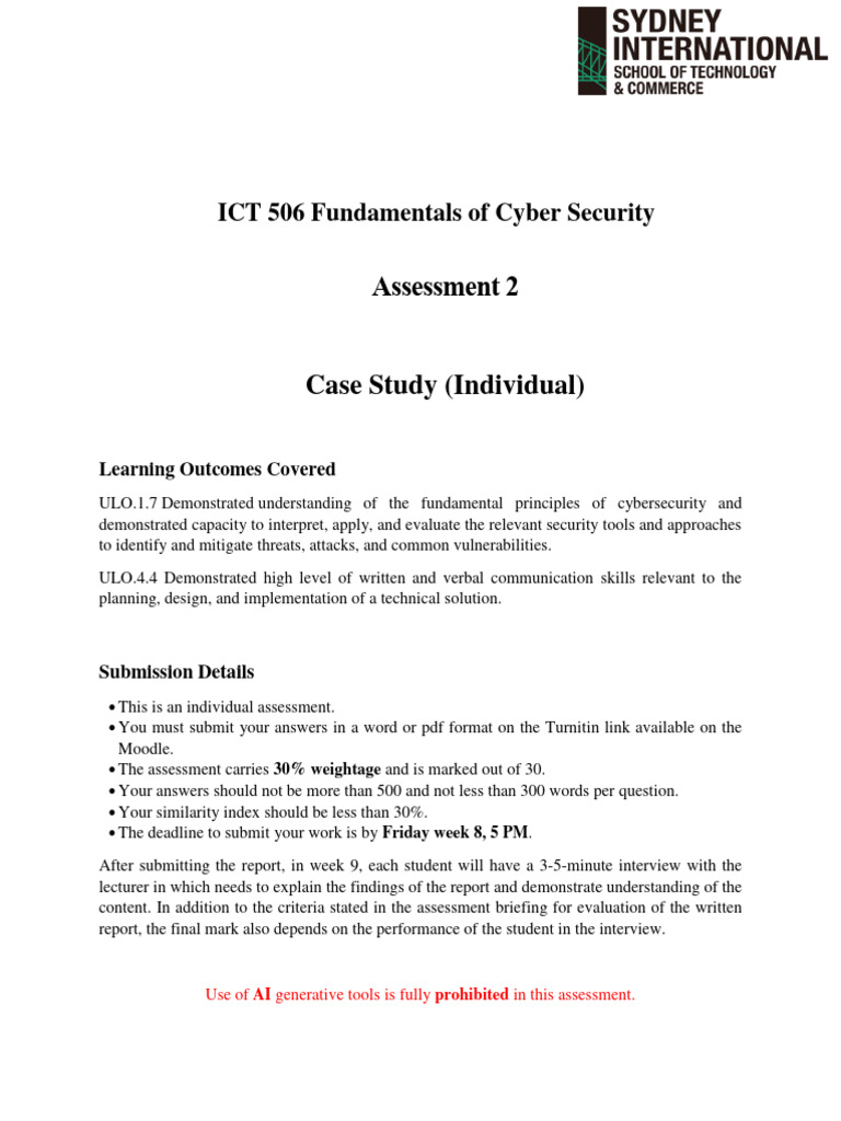 A2 - Case Study | PDF | Security | Computer Security