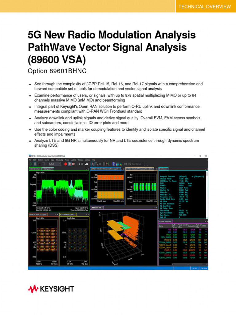 5G NR Modulation Analysis (89601BHNC) | PDF | Mimo | Orthogonal Frequency Division Multiplexing
