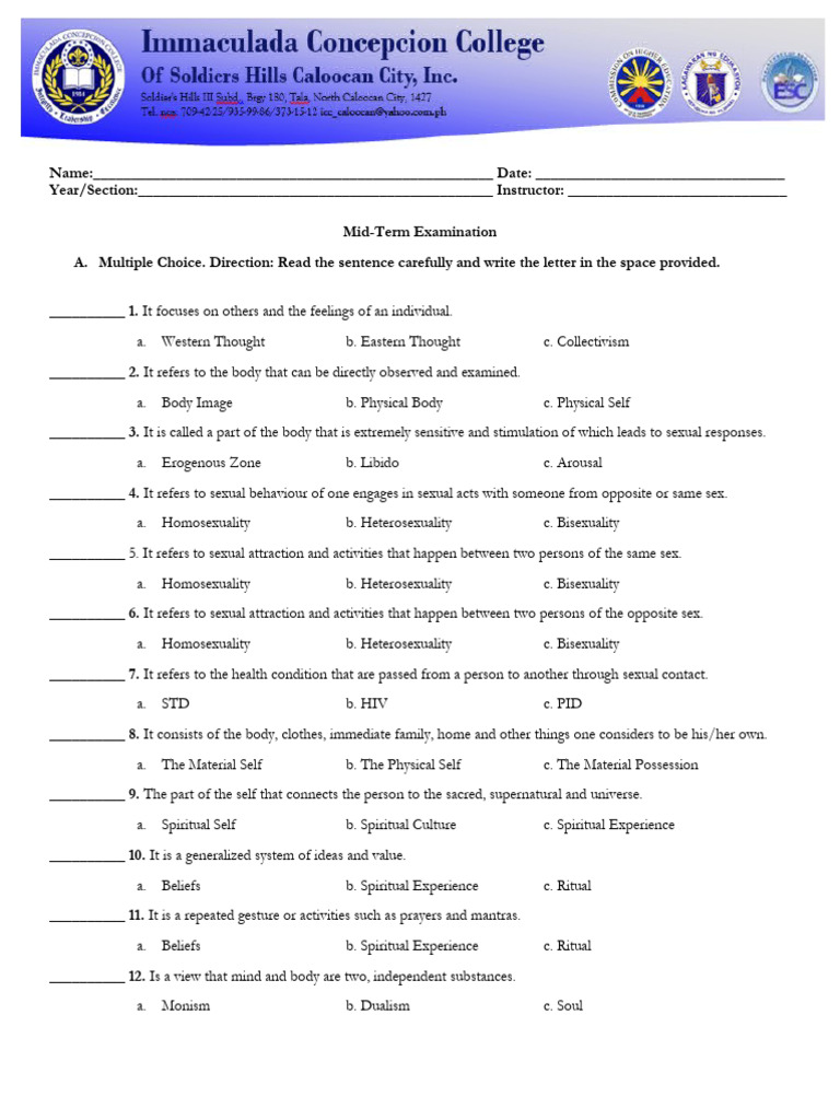 Mid-Term Exam: Philosophy & Culture | PDF | Homosexuality | Bisexuality