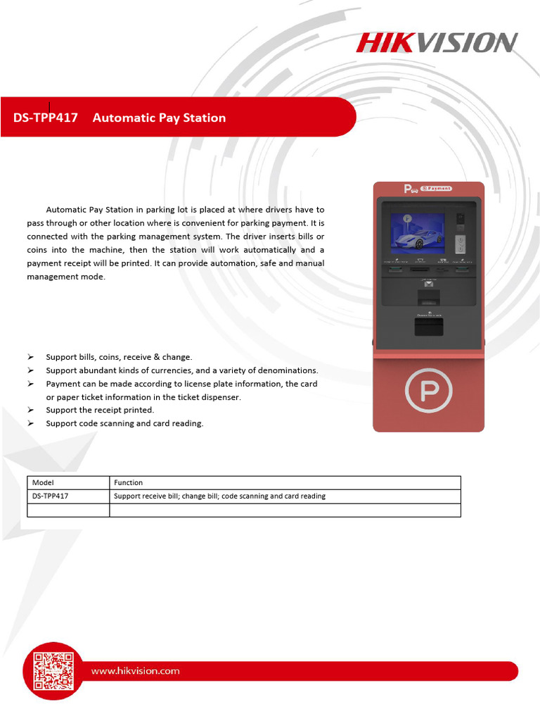 DS-TPP417 Automatic Pay Station - 1 | PDF | Image Scanner | United Arab ...