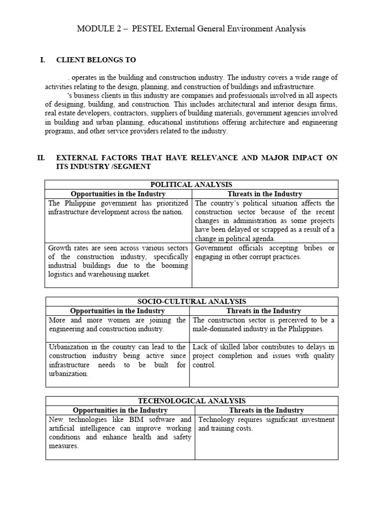 MODULE 2 -PESTEL External Environment Analysis | PDF | Taxes ...