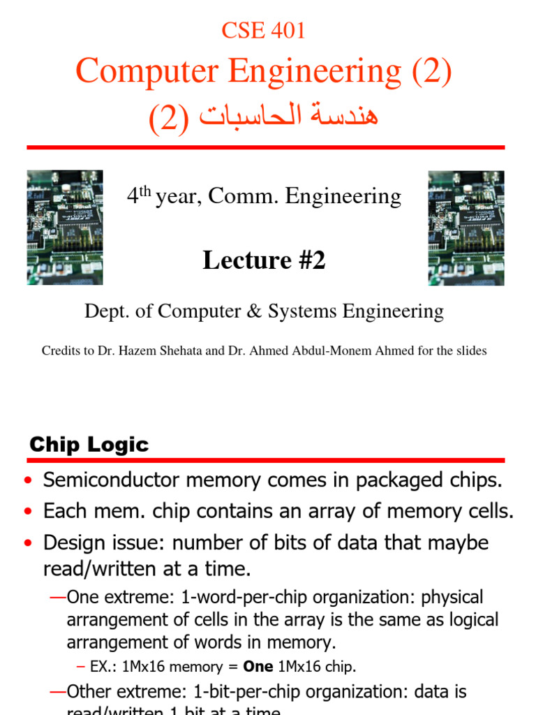 Chip Logic and Memory Organization Overview | PDF | Dynamic Random ...
