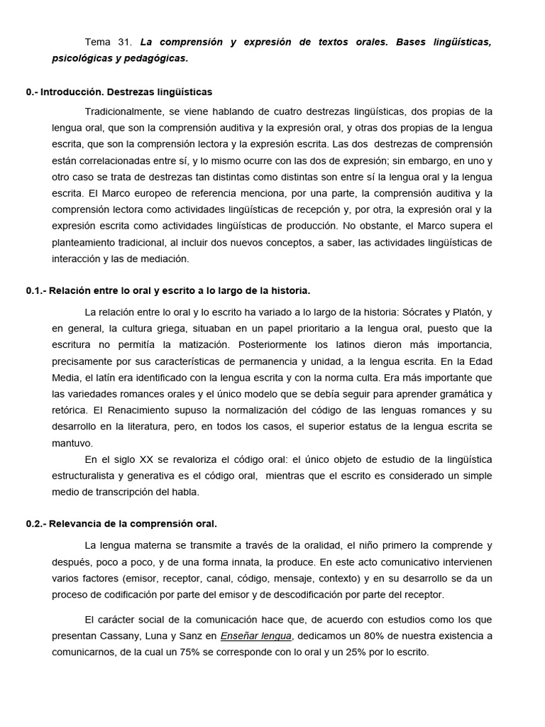 Tema 31 | PDF | Comunicación | Comunicación no verbal