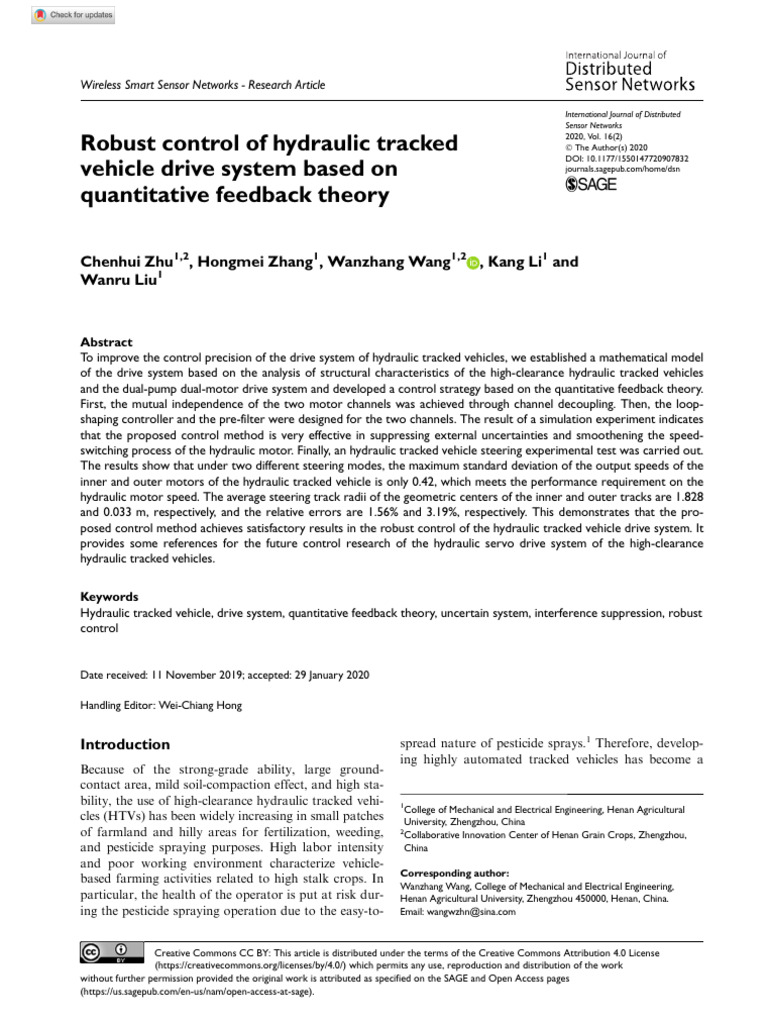 Robust Control of Hydraulic Tracked Vehicle Drive | PDF | Control Theory | Servomechanism