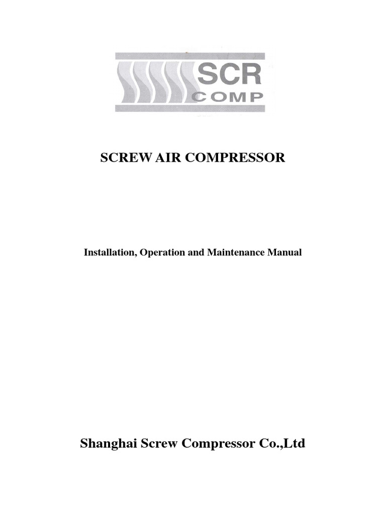 SCR Screw Air Compressor Manual | PDF | Valve | Lubricant