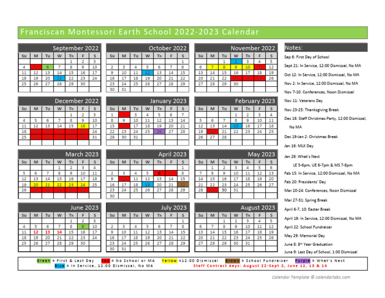School-Calendar-2022-2023 | PDF | Holidays | Observances