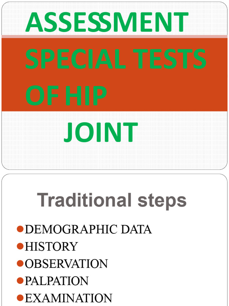 Assessment and Special Tests | PDF | Pelvis | Hip