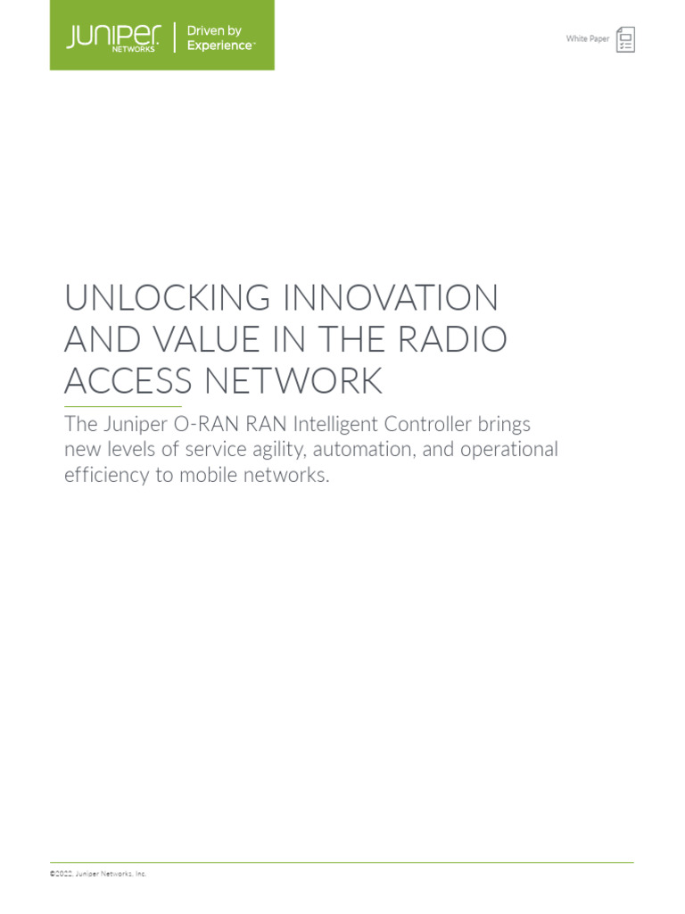 Unlocking Innovation and Value in The Radio Access Network | PDF ...