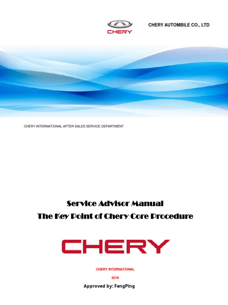 Service Advisor - The Key Point of Chery Core Produrce | PDF | Headlamp | Trunk (Car)