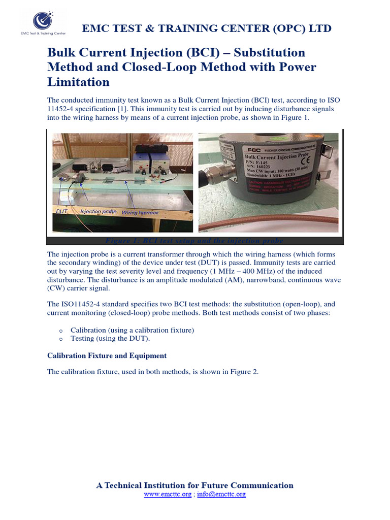Bulk Current Injection For Automotive Product Tests | PDF | Calibration ...