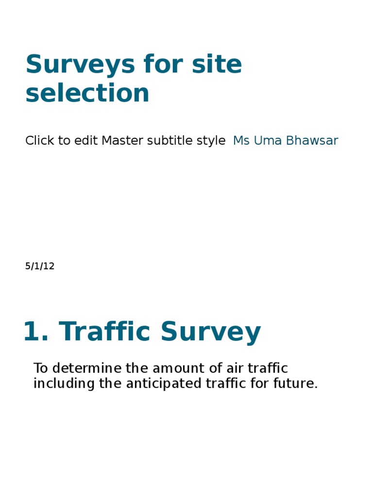 Site Selection Surveys Overview | PDF | Technology & Engineering